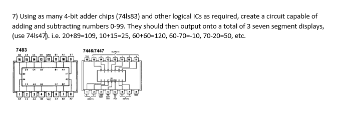 Solved 7) Using as many 4-bit adder chips (741s83) and other | Chegg.com