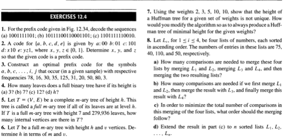 Solved EXERCISES 12.4 1. For the prefix code given in Fig. | Chegg.com
