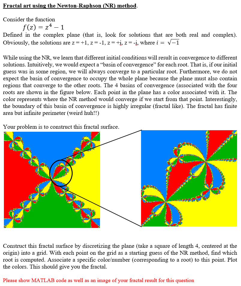 Fractal art using the Newton-Raphson (NR) method. | Chegg.com