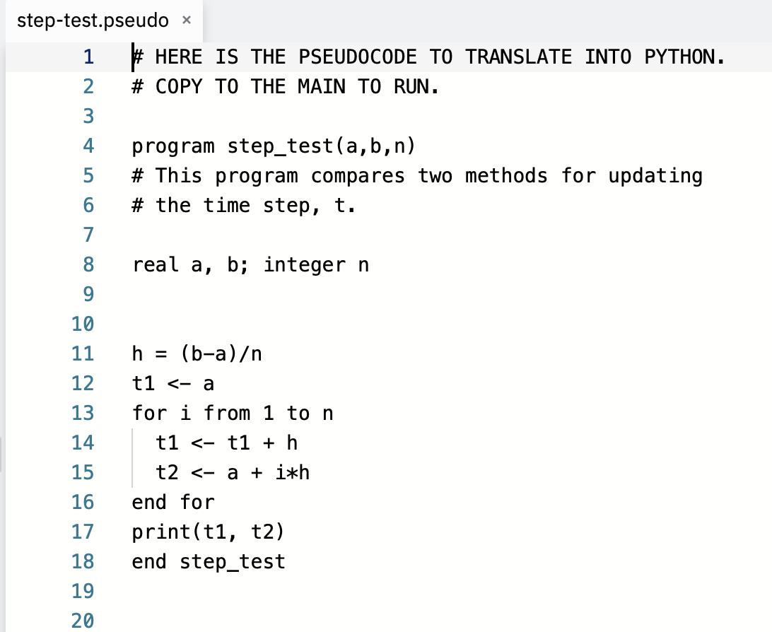 1. In the textbook’s pseudocode for Euler's method, | Chegg.com