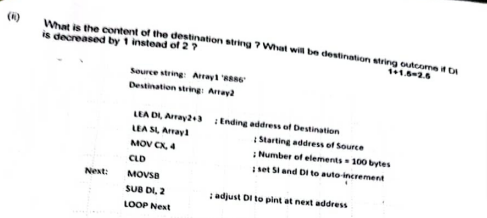 What is the comtert of the destination string ? What | Chegg.com