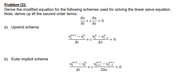 Solved Problem (2): Derive the modified equation for the | Chegg.com