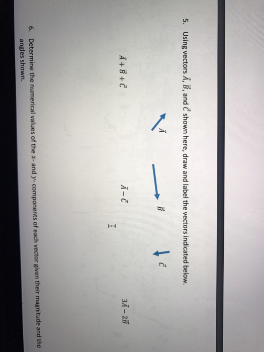 Solved Using vectors A, B, and C shown here, draw and label | Chegg.com