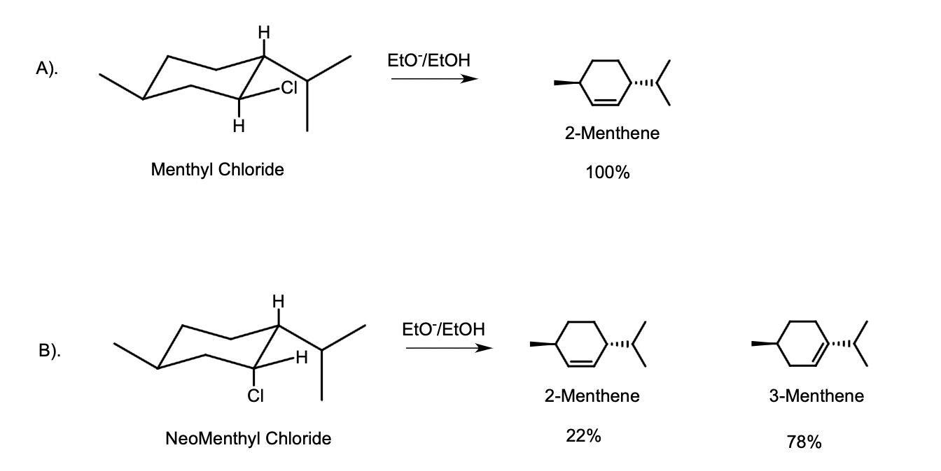Solved Under the same reaction condition, menthyl chloride | Chegg.com