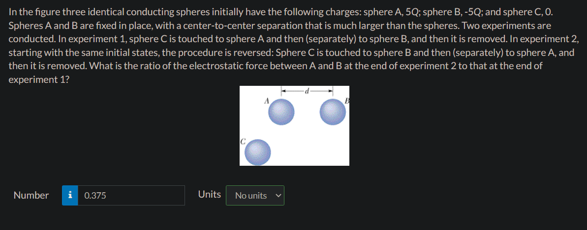 Solved In the figure three identical conducting spheres | Chegg.com