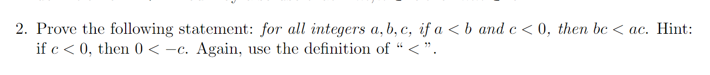 Solved 2. Prove the following statement: for all integers | Chegg.com