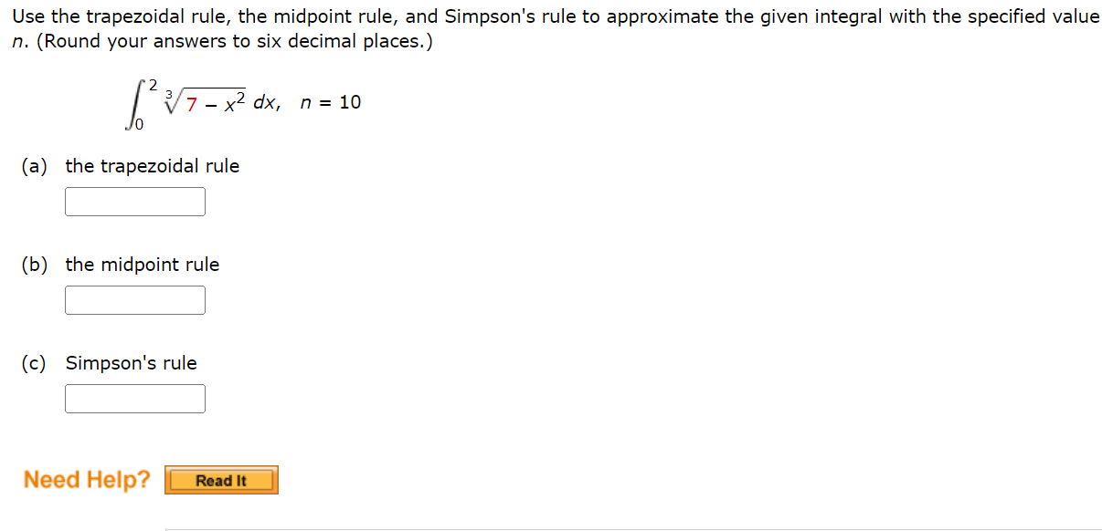 Solved Use the trapezoidal rule, the midpoint rule, and | Chegg.com