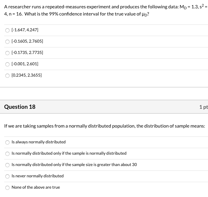 Solved A researcher runs a repeated-measures experiment and | Chegg.com