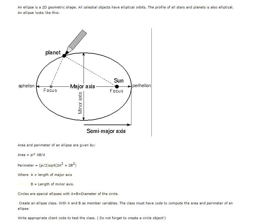 Solved An ellipse is a 2D geometric shape. All celestial | Chegg.com