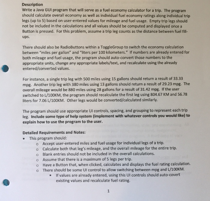 Solved Description Write A Java Gui Program That Will Serve Chegg