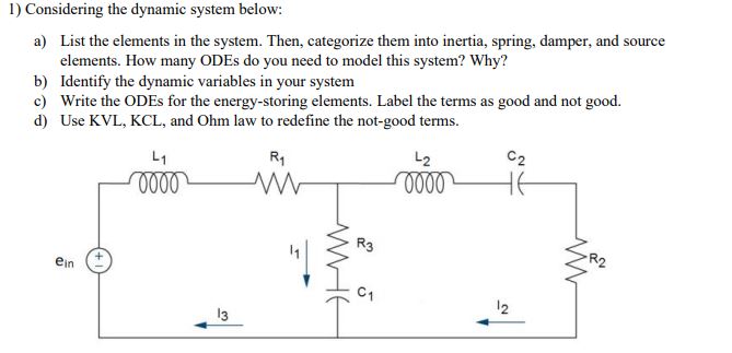 Solved Considering the dynamic system below:a) ﻿List the | Chegg.com