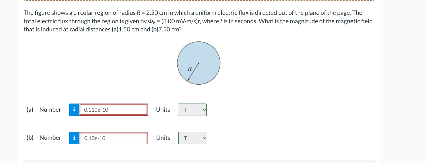 Solved The figure shows a circular region of radius R=2.50 | Chegg.com