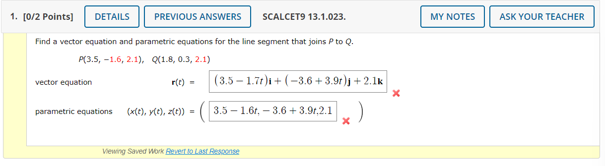 Solved 1. [0/2 Points] SCALCET9 13.1.023. Find a vector | Chegg.com