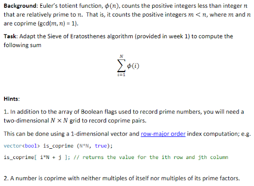 Solved Background: Euler's totient function, o(n),counts the | Chegg.com