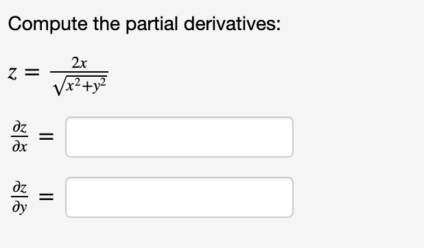 Solved Compute the partial derivatives: | Chegg.com