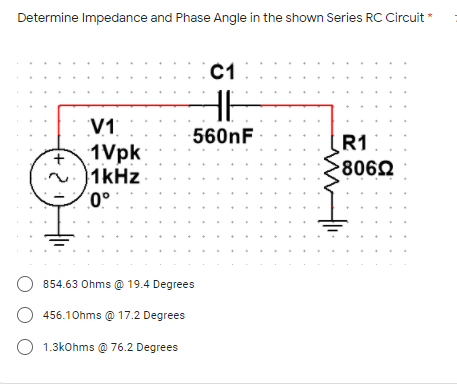 Solved Determine Impedance and Phase Angle in the shown | Chegg.com