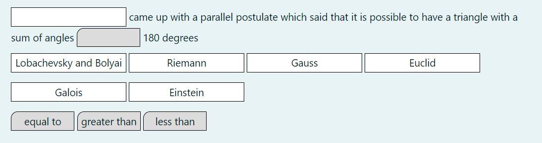 Solved came up with a parallel postulate which said that it | Chegg.com
