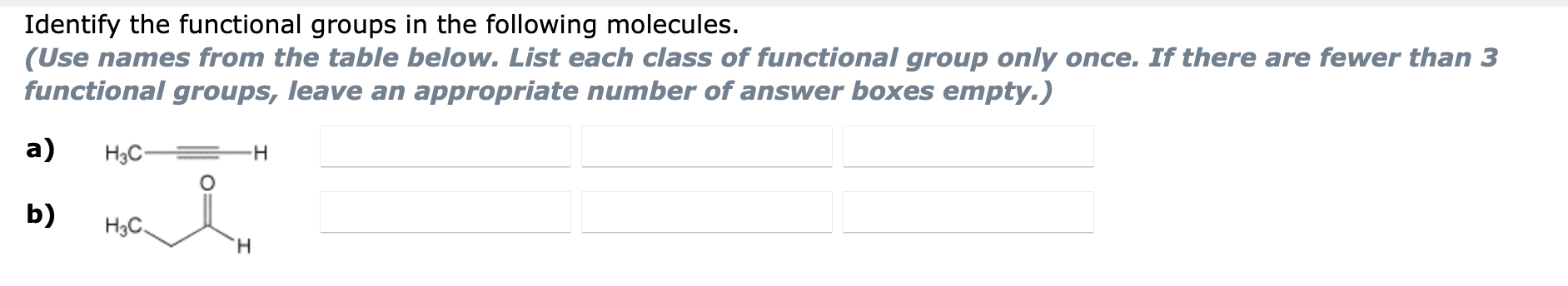 Solved Identify the functional groups in the following | Chegg.com