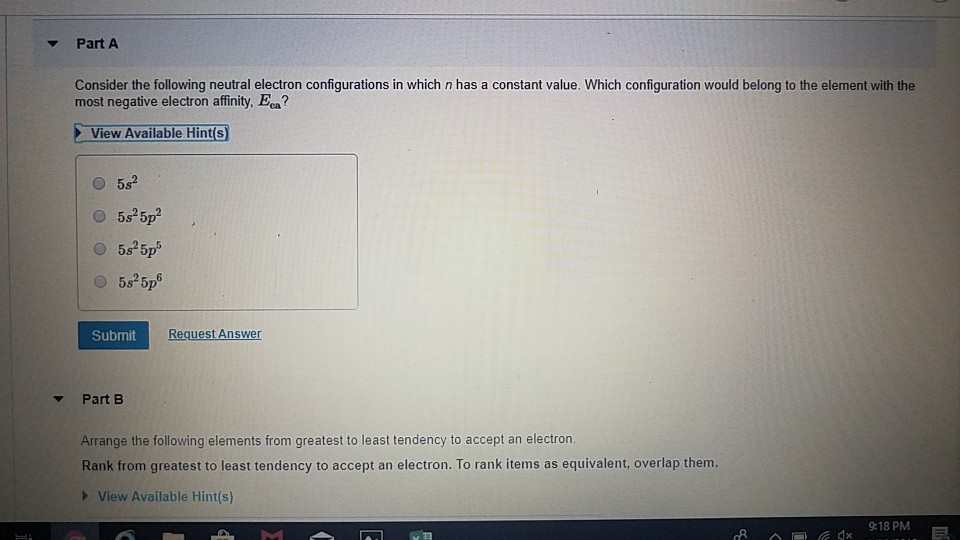 Solved Part A Consider the following neutral electron | Chegg.com Solved Part A Consider the following neutral electron | Chegg.com