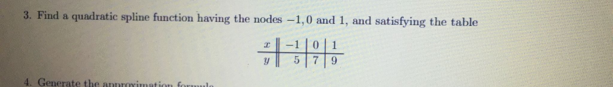 Solved 3. Find a quadratic spline function having the nodes | Chegg.com
