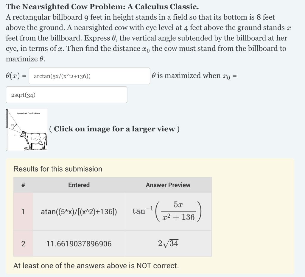 Solved The Nearsighted Cow Problem: A Calculus Classic. A | Chegg.com