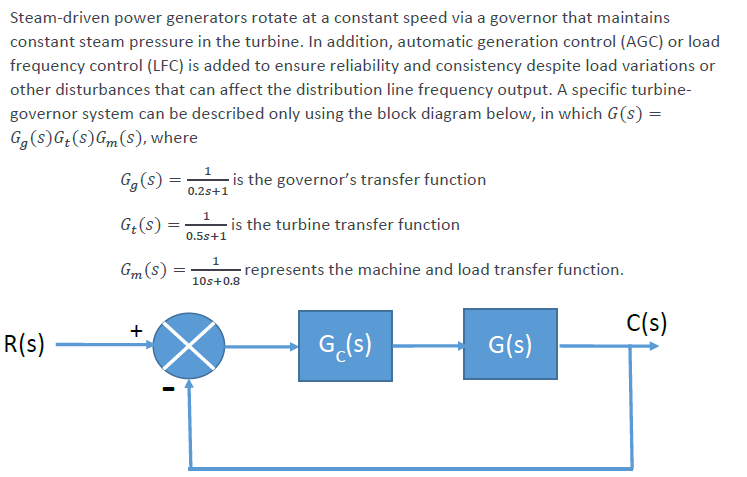 Solved Steam-driven power generators rotate at a constant | Chegg.com
