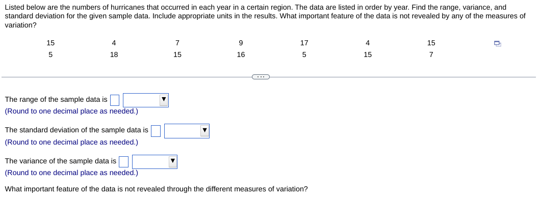 Solved Listed below are the numbers of hurricanes that | Chegg.com