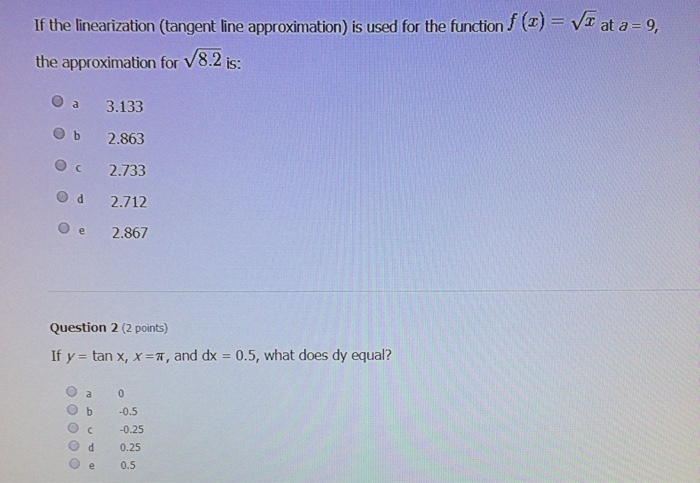 Solved x = Vz at a-9 If the linearization tangent lne | Chegg.com