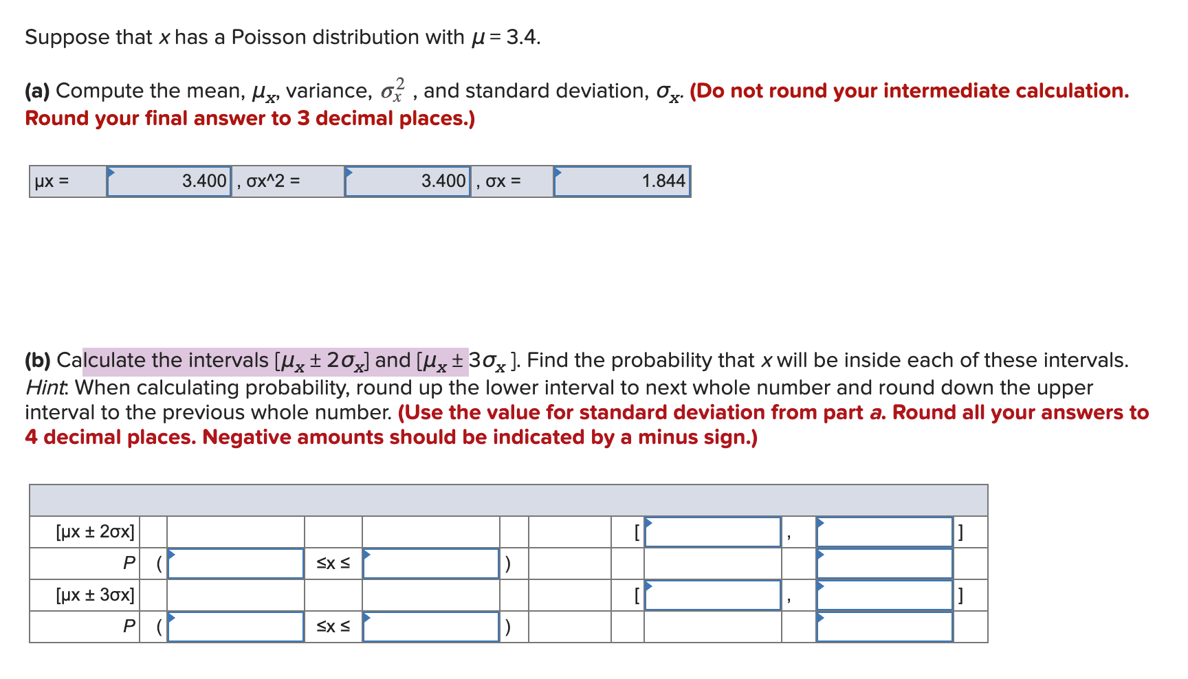 Solved Suppose that x has a Poisson distribution with u = | Chegg.com