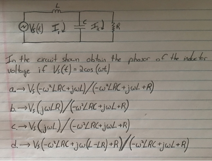 Solved In the circuit shown obtain the phasor of the | Chegg.com