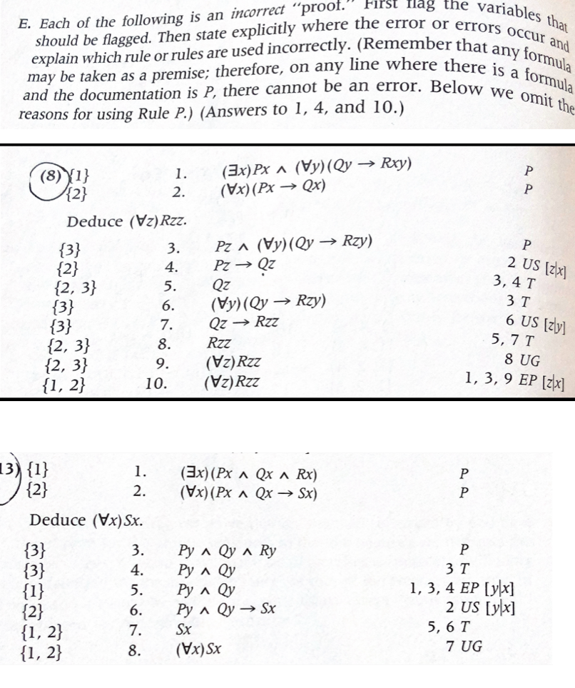 Solved E. Each of the following is an incorrect “proof. | Chegg.com