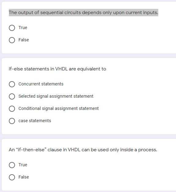 Solved The output of sequential circuits depends only upon | Chegg.com