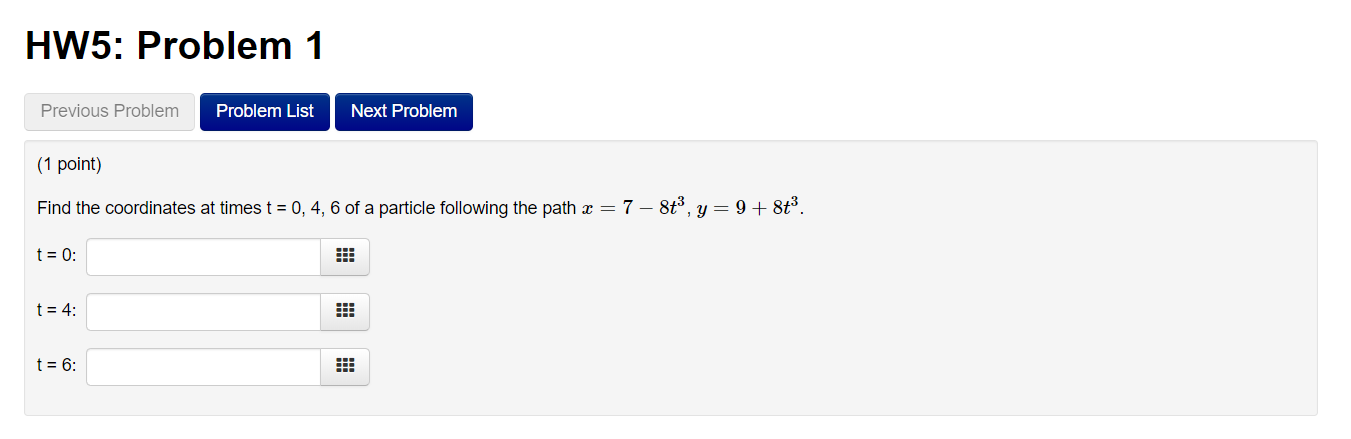 Solved HW5: Problem 1 Previous Problem Problem List Next | Chegg.com