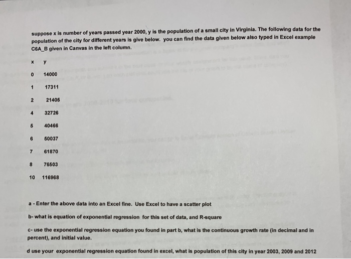 Solved Instructions for adding these in the scatter plot?1) | Chegg.com