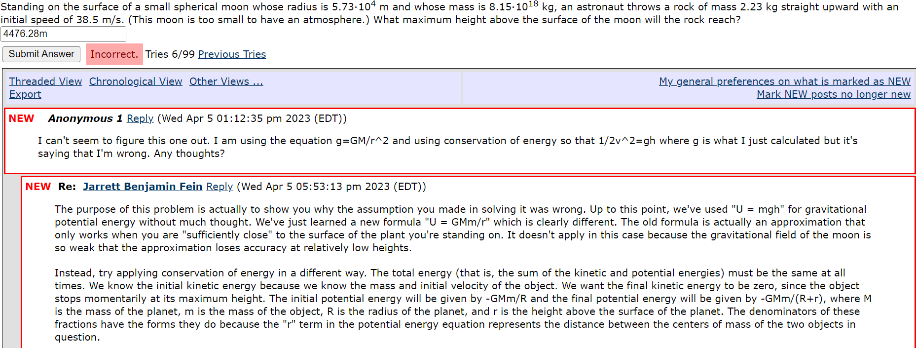 Solved Standing on the surface of a small spherical moon | Chegg.com