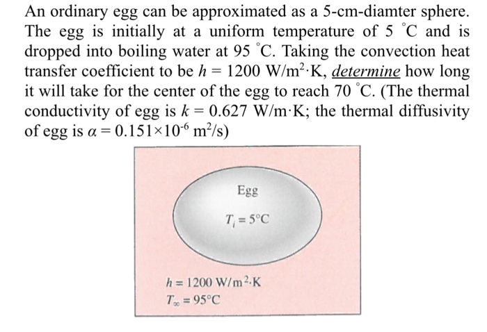 Solved An ordinary egg can be approximated as a 5-cm-diamter | Chegg.com