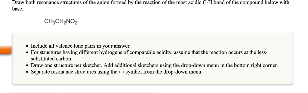 Solved Draw both resonance structures of the anion formed by | Chegg.com