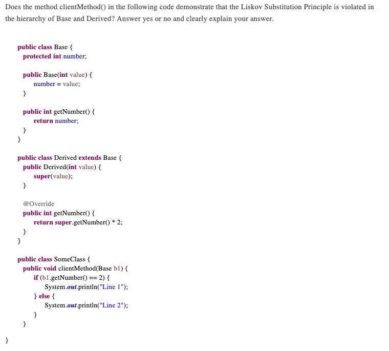 Solved Does the method clientMethod() in the following code | Chegg.com