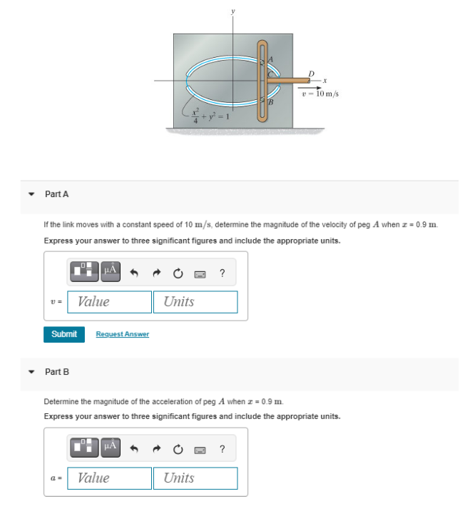 Solved Part AIf the link moves with a constant speed of | Chegg.com