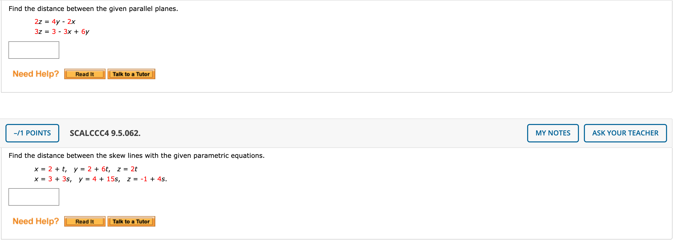 Solved Find the distance between the given parallel planes. | Chegg.com