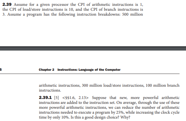 Solved 2.39 Assume for a given processor the CPI of | Chegg.com
