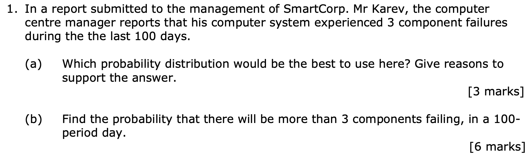 Solved 1. In a report submitted to the management of | Chegg.com