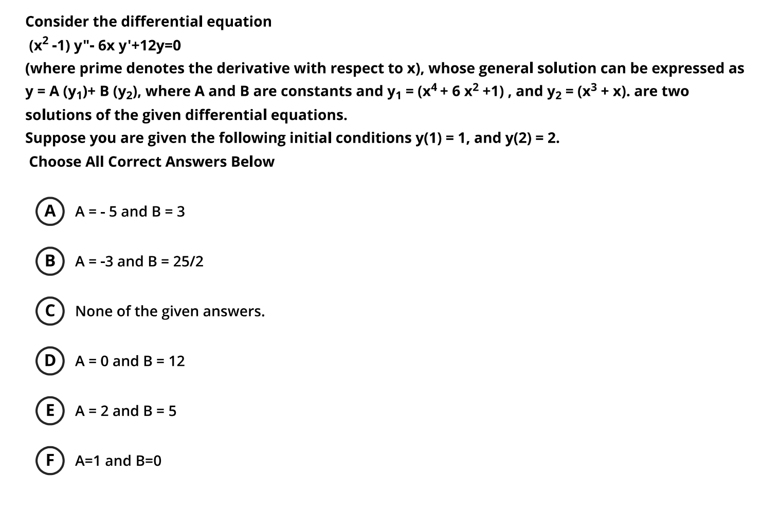 Solved Consider the differential equation | Chegg.com
