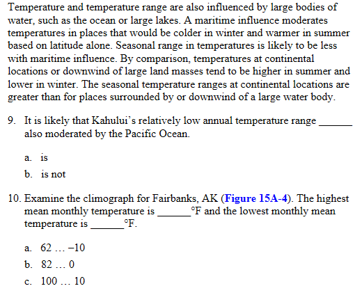 Solved Temperature and temperature range are also influenced | Chegg.com