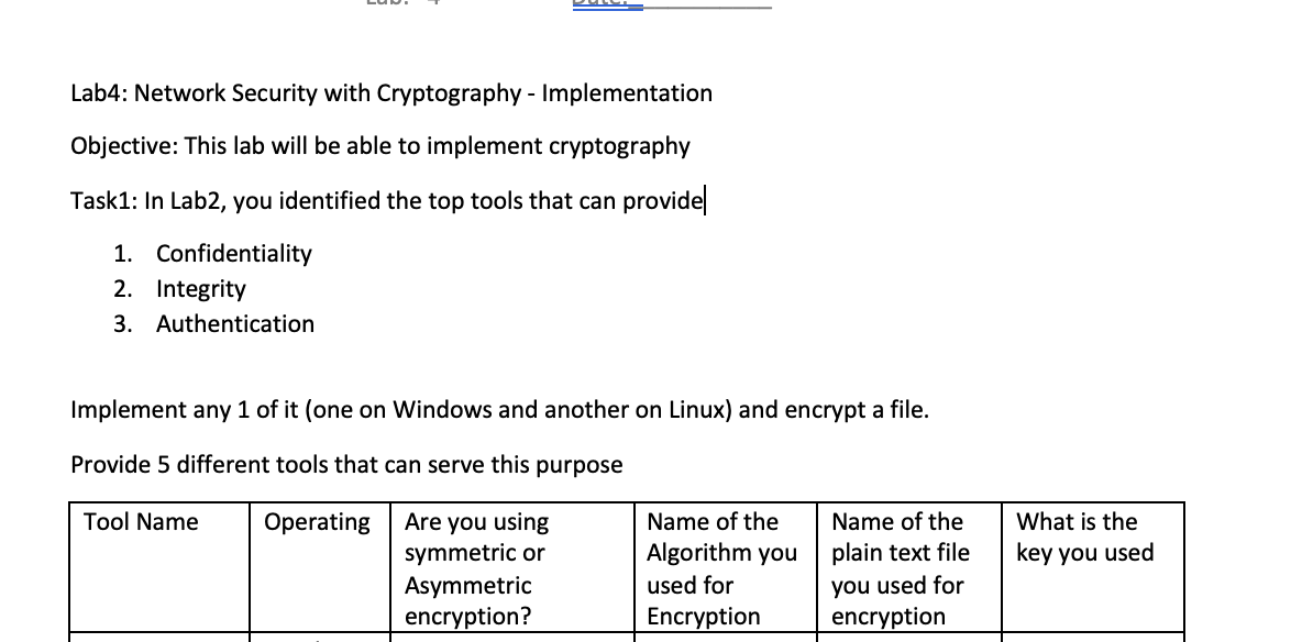 Solved Lab4: Network Security with Cryptography - | Chegg.com