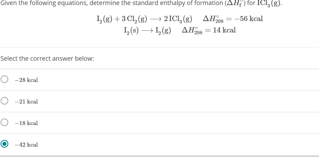 Solved Given the following equations, determine the standard | Chegg.com