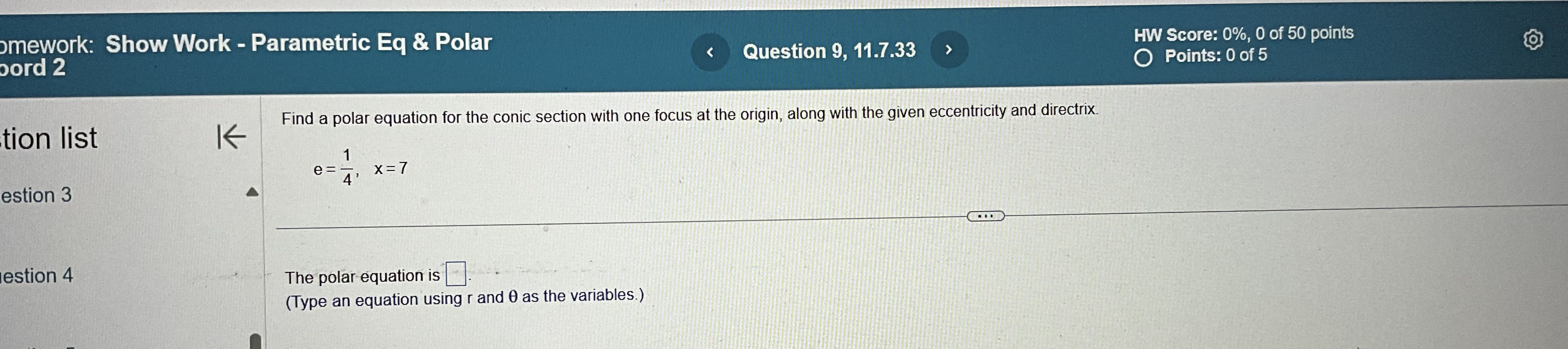 Solved tion listestion 3estion 4Find a polar equation for | Chegg.com Solved tion listestion 3estion 4Find a polar equation for | Chegg.com