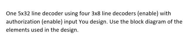 Solved One 5x32 line decoder using four 3x8 line decoders | Chegg.com