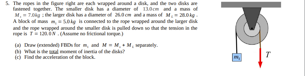 Solved 5. The ropes in the figure right are each wrapped | Chegg.com