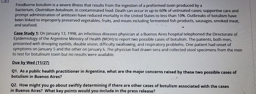 Solved Foodborne botulism is a severe illness that results | Chegg.com